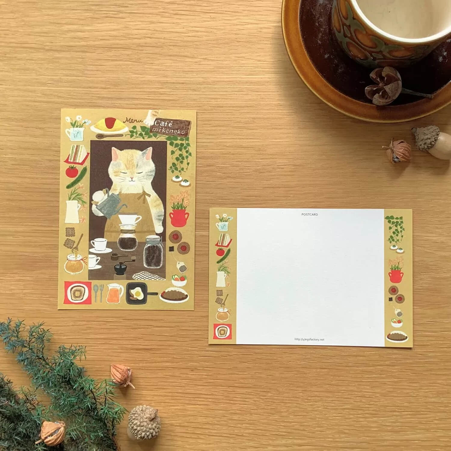 4 Legs Picture Book Cat Postcard – Café Calico – Nagi