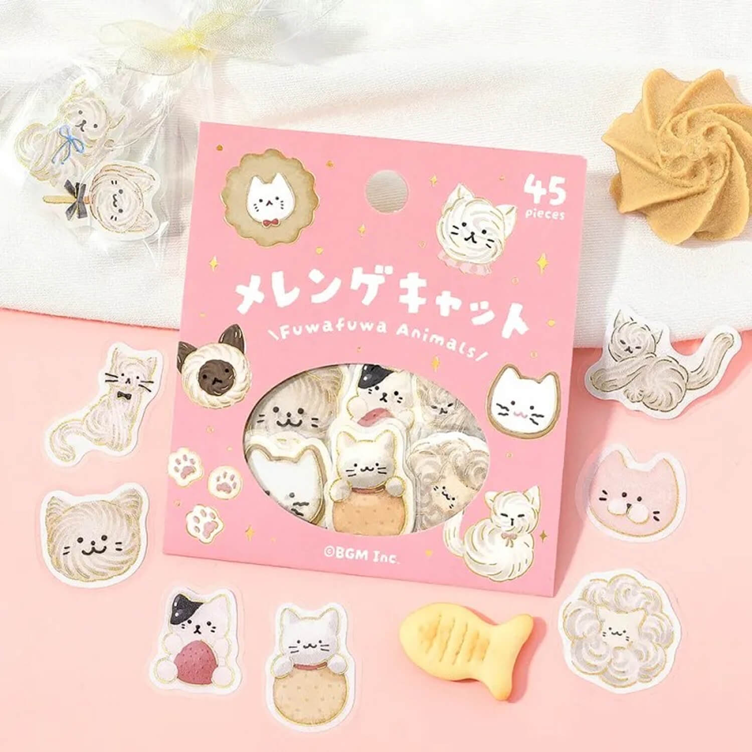 BGM Foil Flake Sticker Set - Meringue Cat – Nagi