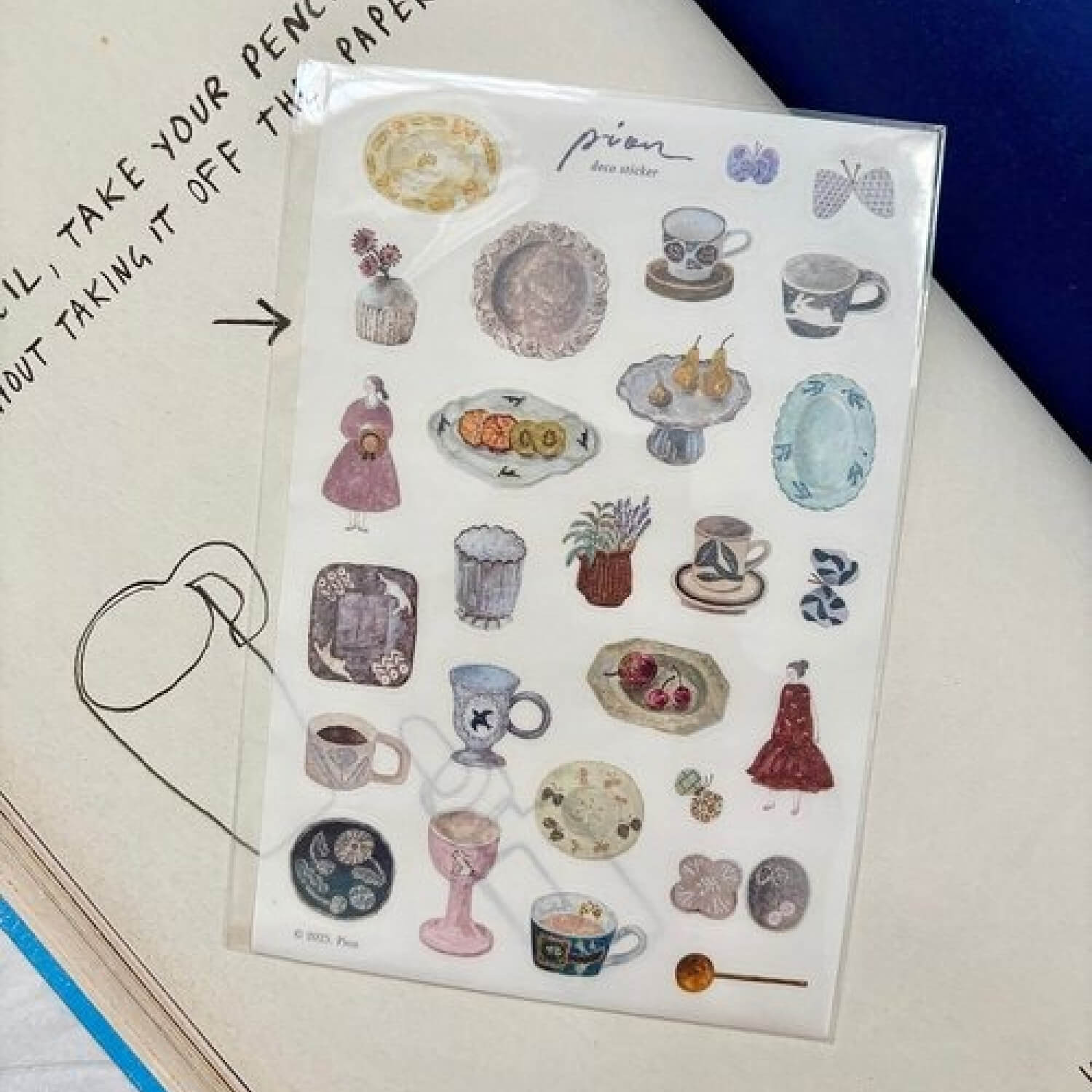 Pion Die-Cut Washi Stickers - Pottery (1 Sheet) | All Stationery | Nagi ...