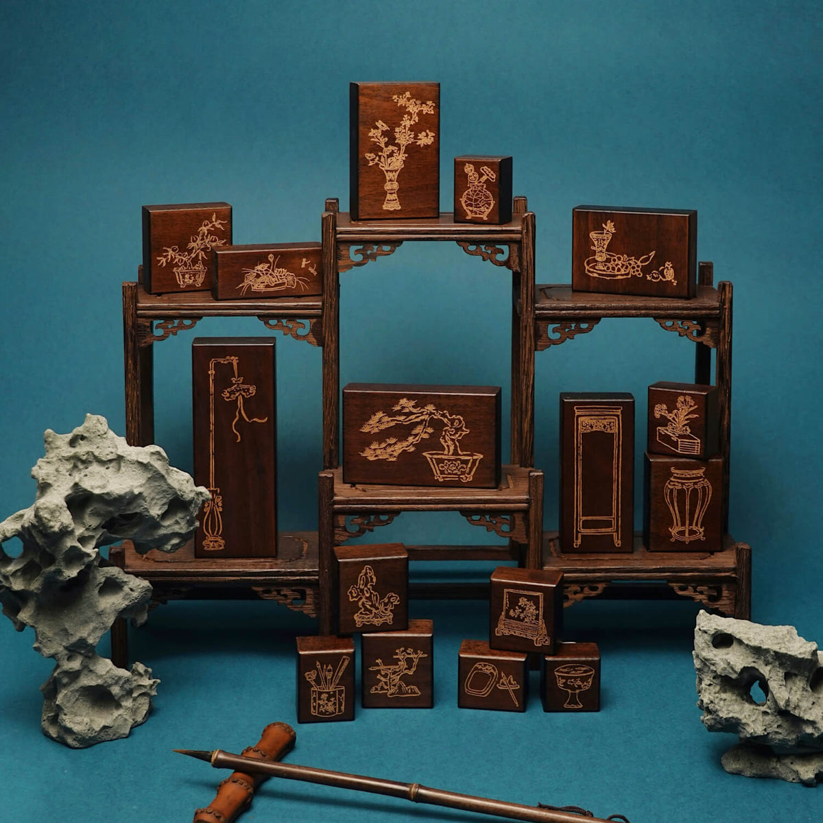Square Studio Oriental Stamp Set (16 Pieces) | Above $50 | Nagi Lifestyle